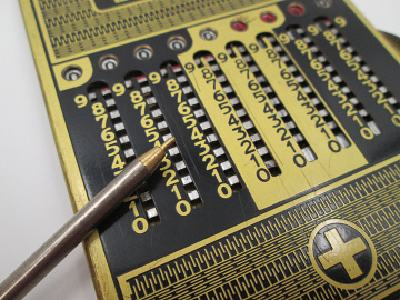 addiator duplex pocket calculator gold plated aluminum