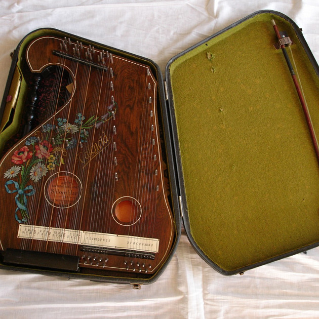 Antique Salon Zither Wood Box Germany | El Coleccionista Ecléctico
