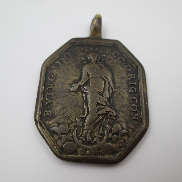 Octagonal Bronze Medal Immaculate Conception 18th Century | El ...