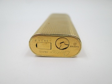 cartier paris butane lighter rhomboid decoration rolled gold