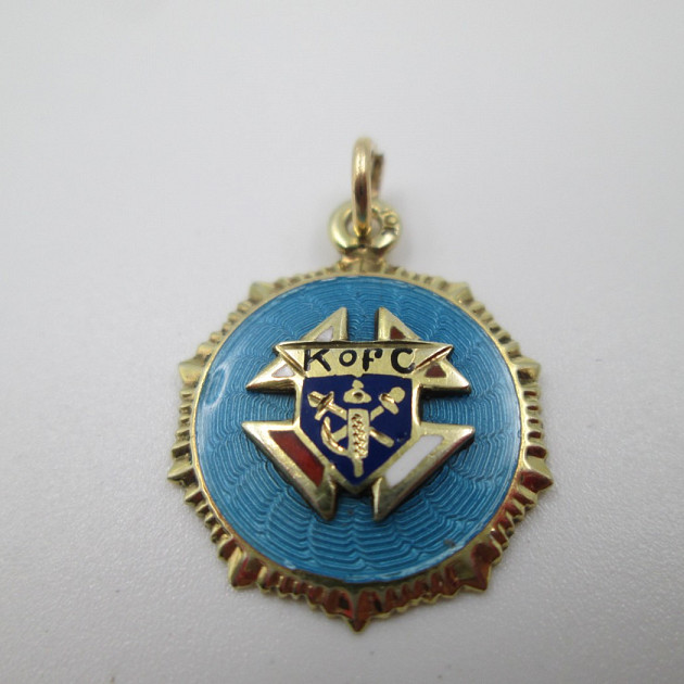 Catholic Emblem Knights Of Columbus Badge 10k Gold And Colours Enamel ...