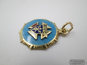catholic emblem knights of columbus badge 10k gold and colours enamel
