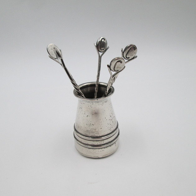 Caviar Table Service Five Spoons With Stand Sterling Silver | El ...