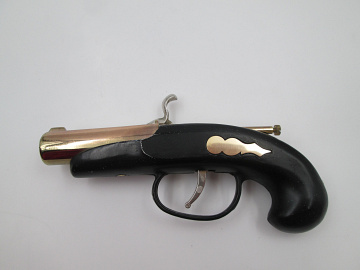 deringer gun table lighter gold plated black lacquer modern