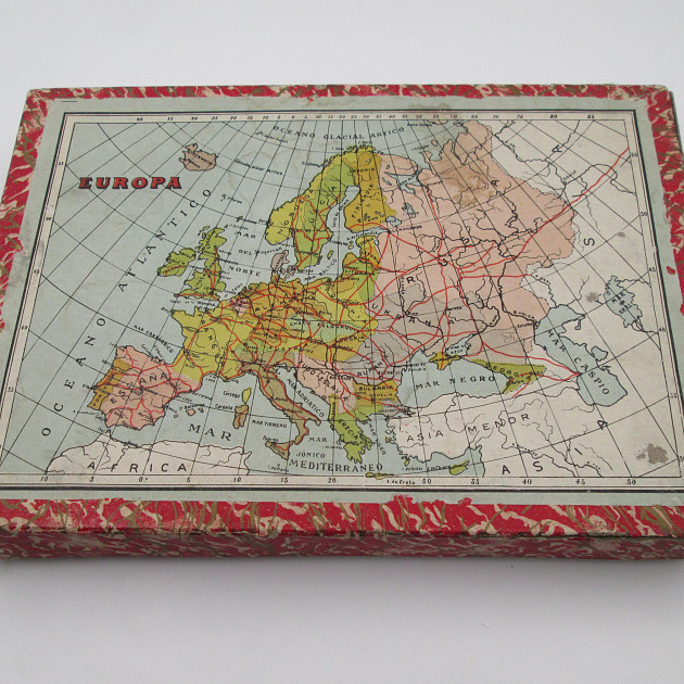 Geographic Puzzle Cardboard Cubes World Map Brainteaser 1950 | El ...