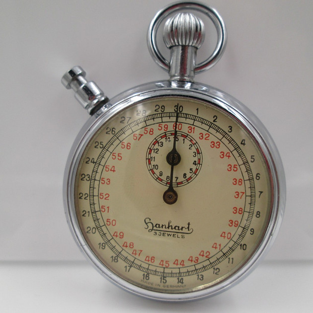 Hanhart Sports Stopwatch Chromed Metal Germany Manual Winding 1950s ...