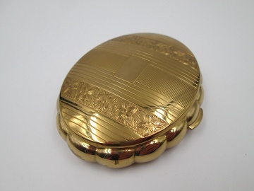 kigu concerto musical powder compact gold plated 1950 box