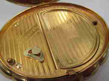 kigu concerto musical powder compact gold plated 1950 box