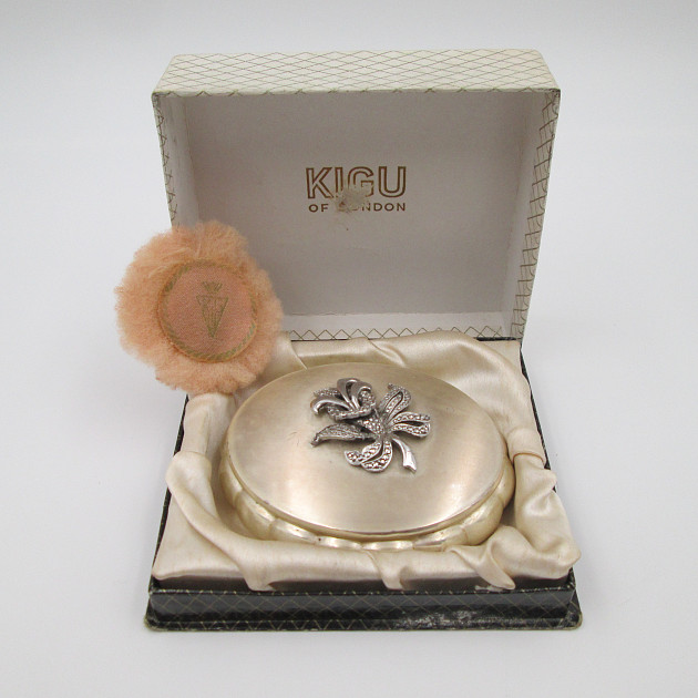 Kigu Concerto Musical Powder Compact Gold Silver Plated | El ...