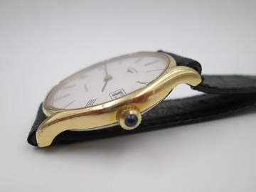 longines extraplano acero chapado oro automatico calendario