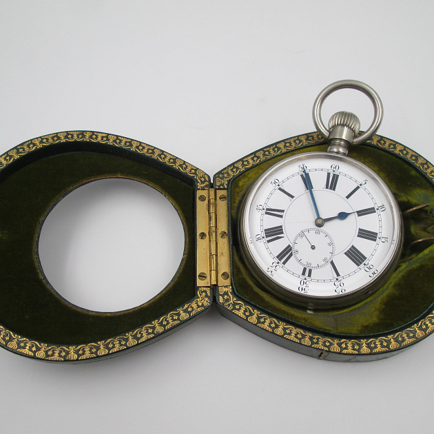 Longines Travel Pocket Watch Leather Case Chromed Steel 1910 | El ...