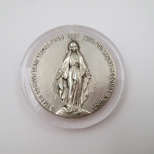 Mary Immaculate Medal Silver Plated Metal Methacrylate Stand | El ...