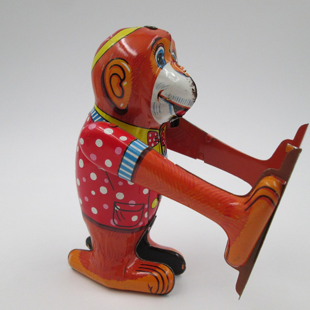 Mechanical Acrobat Monkey Wind-up Japan 1950s Tinplate Yanoman Toys ...