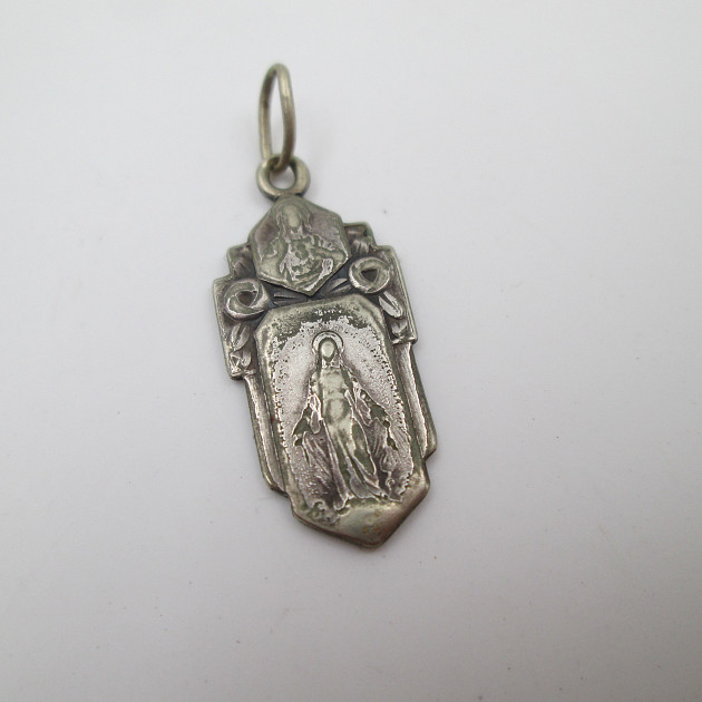 Medalla Virgen Maria Y Jesucristo Metal Plateado Francia | El ...