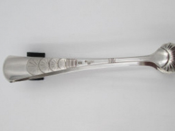 ornate ice tongs sterling silver shells and sun rays