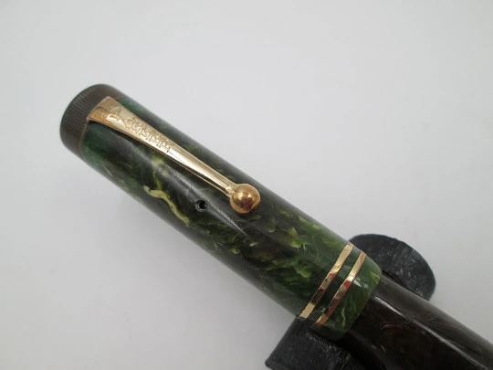 Parker Duofold Lucky Curve Green Celluloid Gold Plated 1920 | El ...