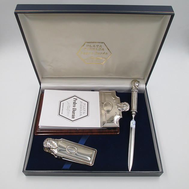 Pedro Duran Desk Set Sterling Silver Original Box | El Coleccionista ...