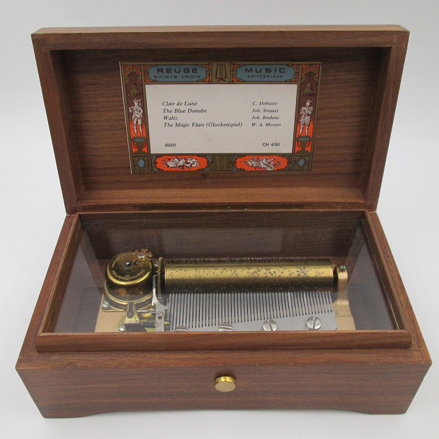 Reuge Sainte Croix 4 Song Swiss Wind Up Mechanism Music Box | El ...