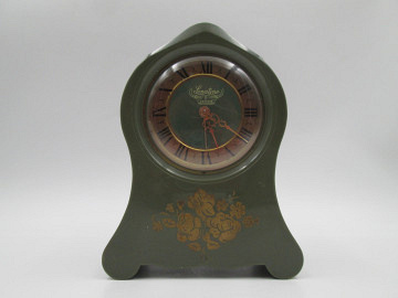 sonatine musical desk clock wind up mechanism green bakelite