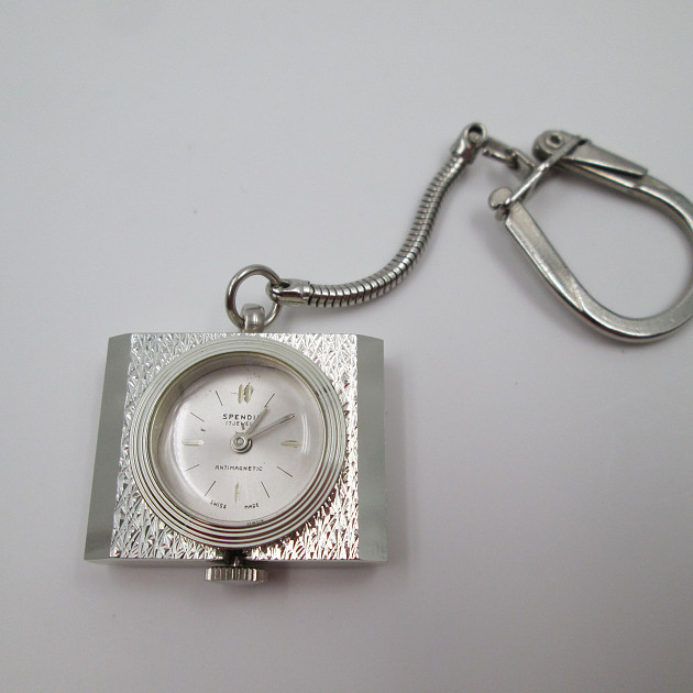 Spendid Keychain Watch Silver Plated Manual Wind Swiss 1980s | El ...