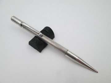 sterling silver propelling pencil twist mechanism guilloche