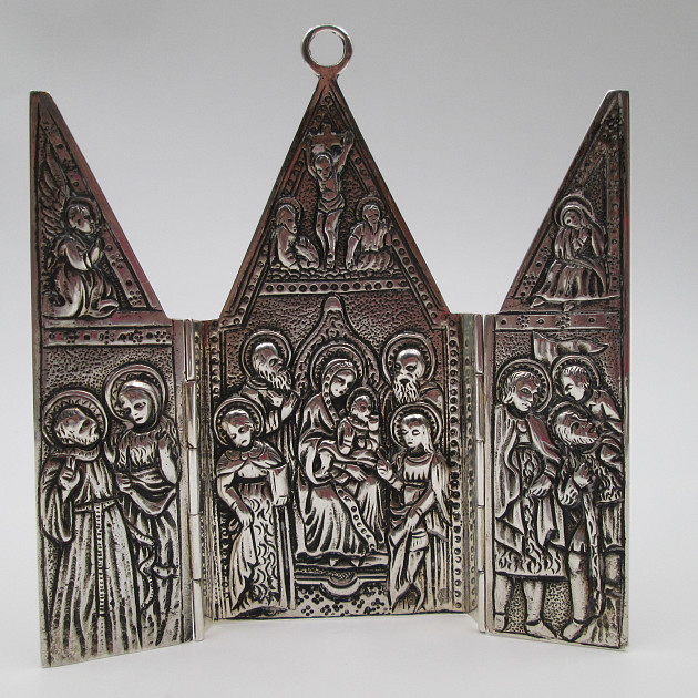 Sterling Silver Religious Travel Triptych Virgin Christ 1980 | El ...