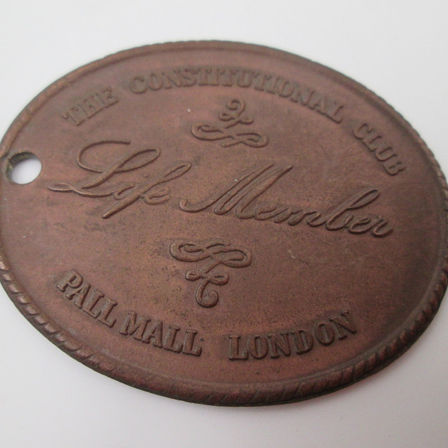The Constitutional Club Life Member Copper Medal 1920s | El ...