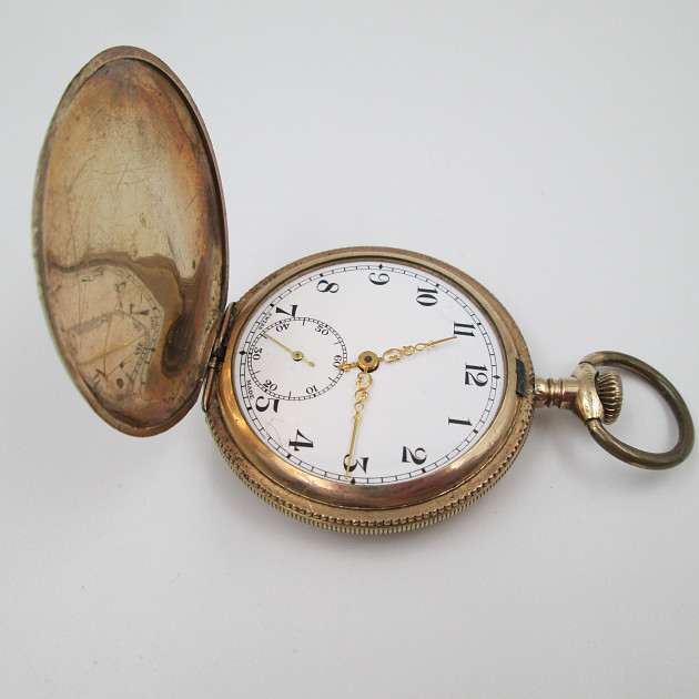 Victory Hunter Case Pocket Watch Gold Plated Stem Wind | El ...