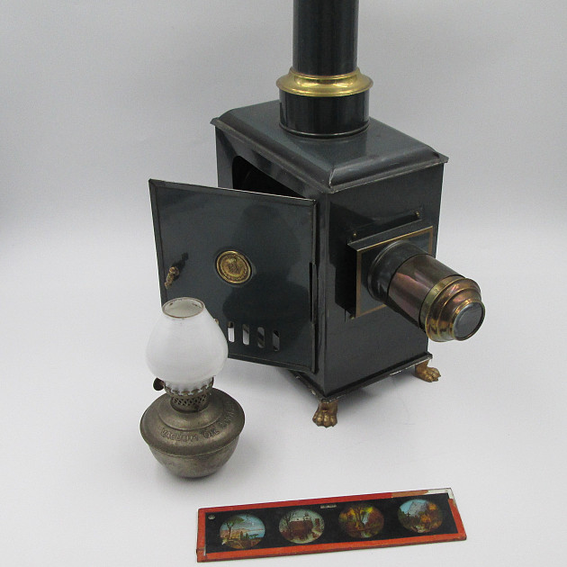 Vsv Big Magic Lantern Blued Tinplate Brass Europe 1890s | El ...
