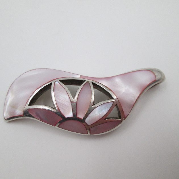 Womens Openwork Pendant Sterling Silver Pink Nacre | El Coleccionista ...