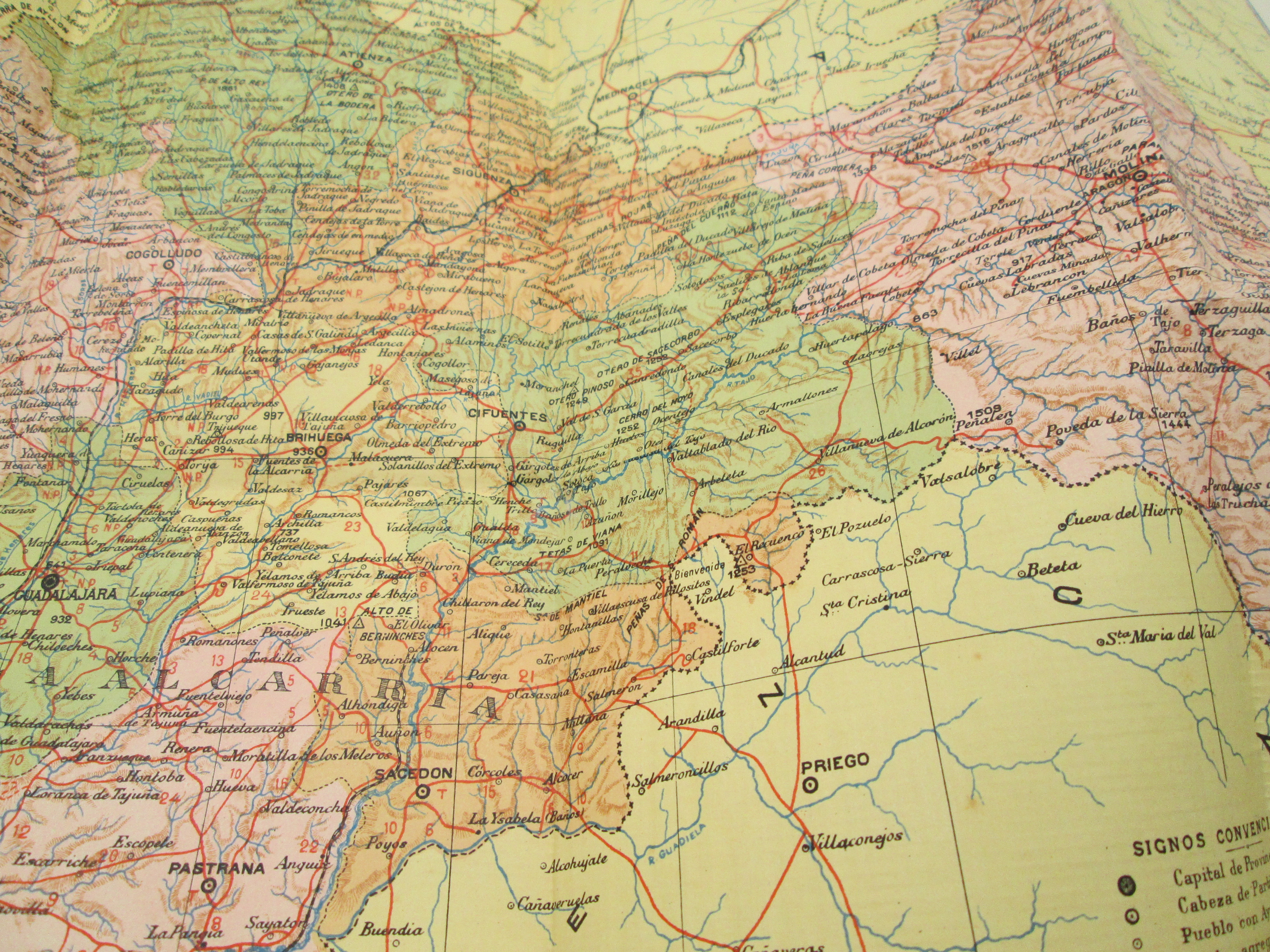 Chorographic Charts Coated Fabric Guadalajara Map 1950 | El ...