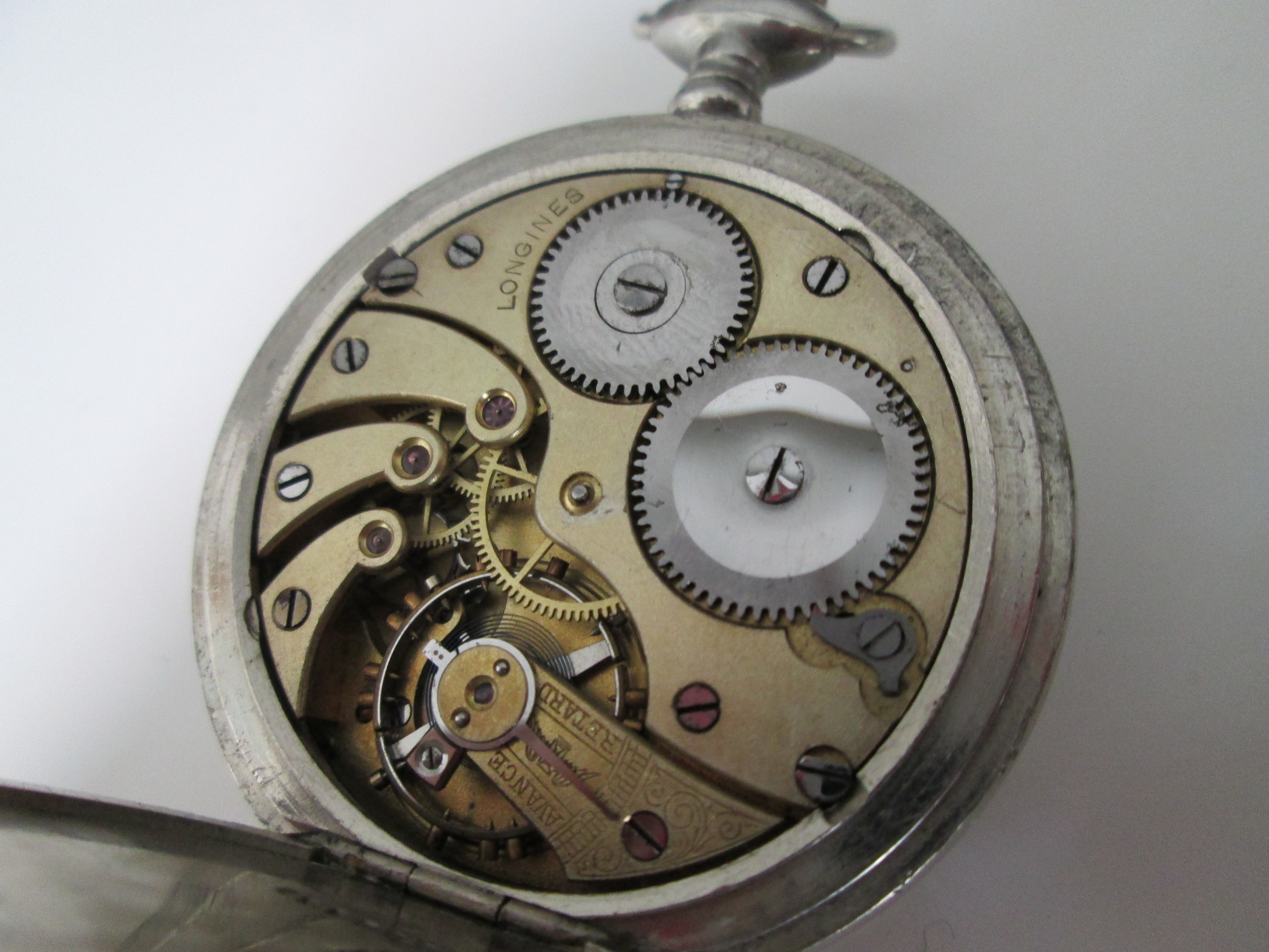 Longines Nickel Plated Swiss Stem Wind 1910 Open Face | El ...